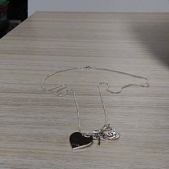 la cn | Jewelry | La Cn Silverstone Chain And 3 Charms Looks New | Poshmark